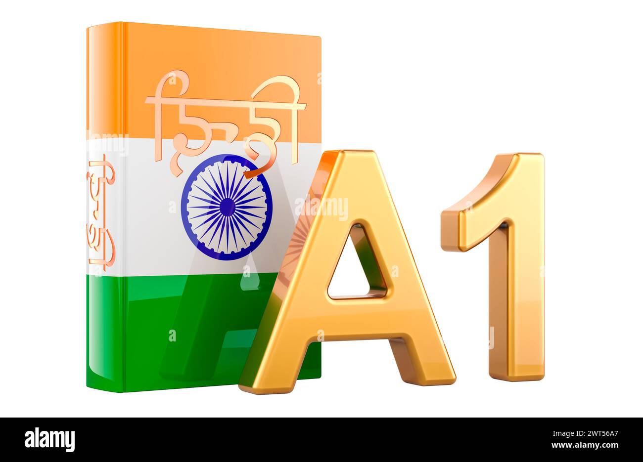 A1 Indian level, concept. Level intermediate, 3D rendering isolated on ...