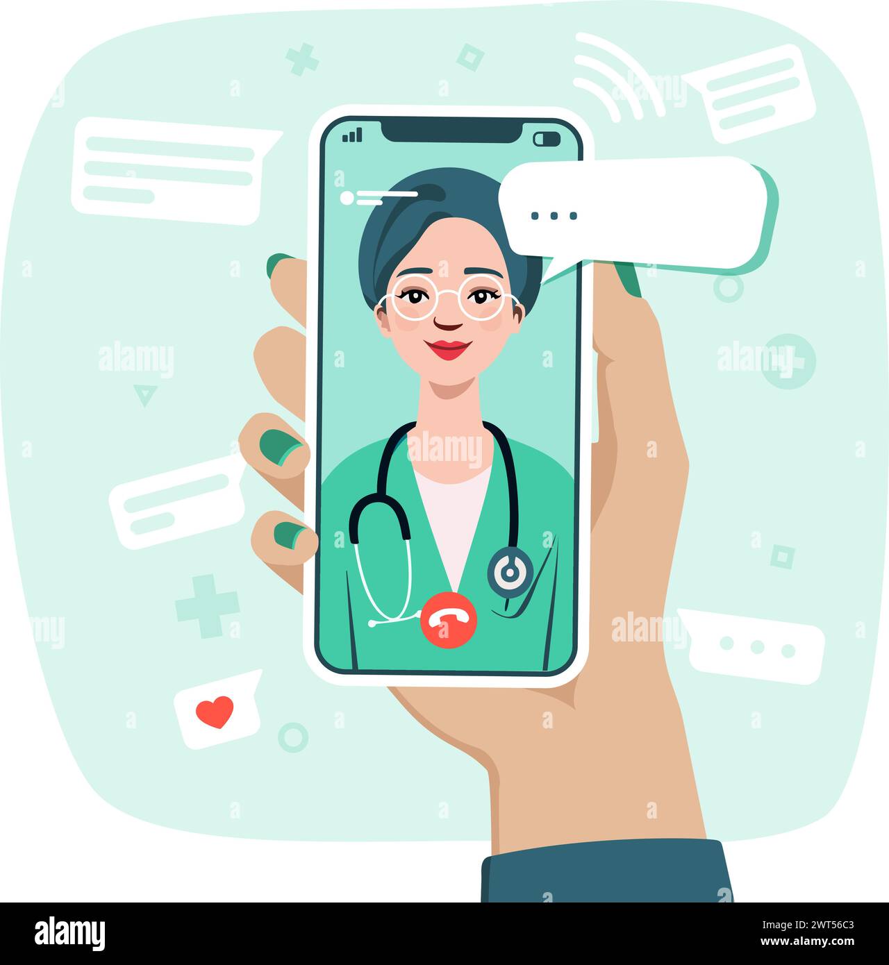 Virtual call Stock Vector Images - Alamy