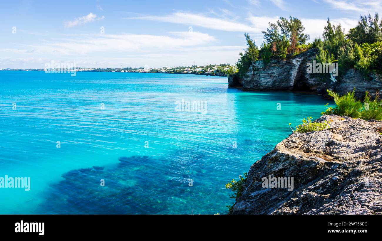 Horseshoe Bay Beach and Deep Bay Beach in Hamilton, Bermuda Stock Photo ...