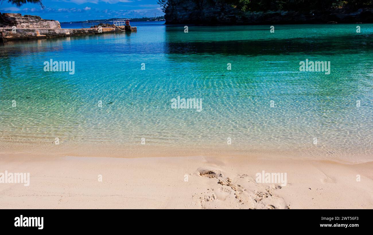 Horseshoe Bay Beach and Deep Bay Beach in Hamilton, Bermuda Stock Photo ...