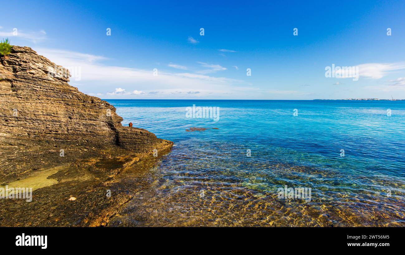 Horseshoe Bay Beach and Deep Bay Beach in Hamilton, Bermuda Stock Photo ...