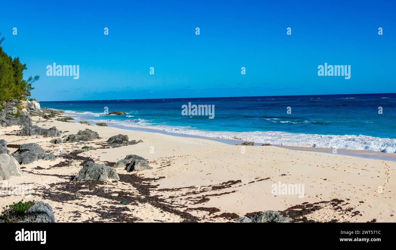 Horseshoe Bay Beach and Deep Bay Beach in Hamilton, Bermuda Stock Photo ...