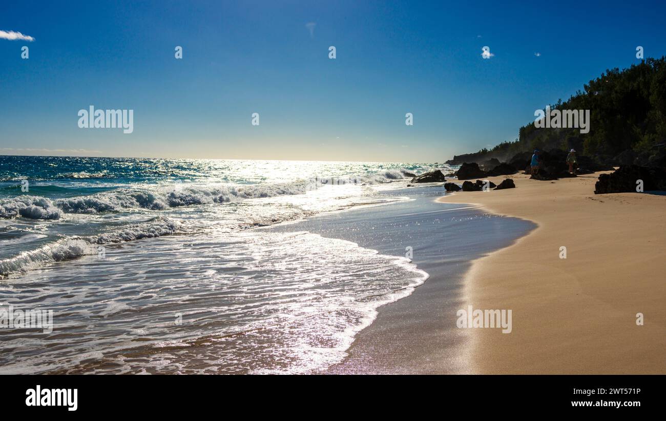 Horseshoe Bay Beach and Deep Bay Beach in Hamilton, Bermuda Stock Photo ...