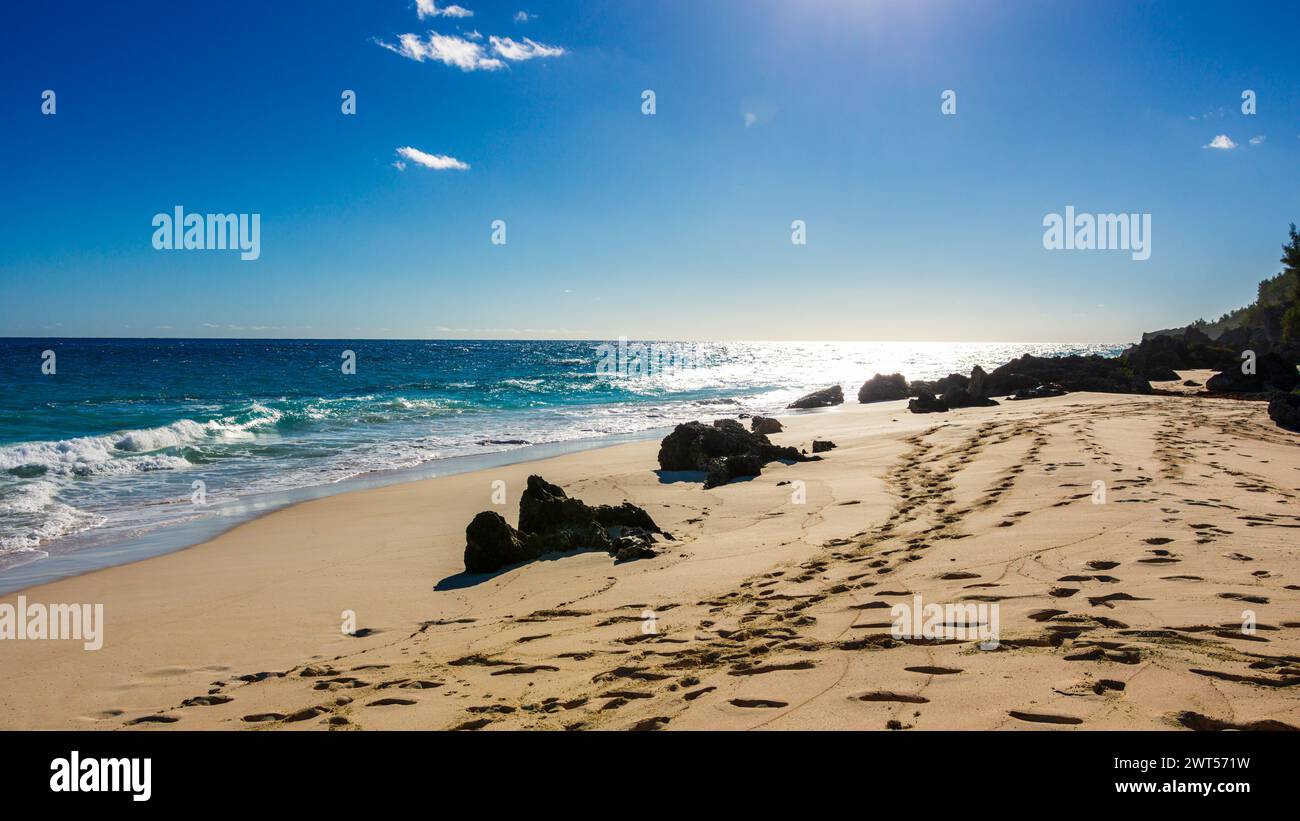 Horseshoe Bay Beach and Deep Bay Beach in Hamilton, Bermuda Stock Photo ...