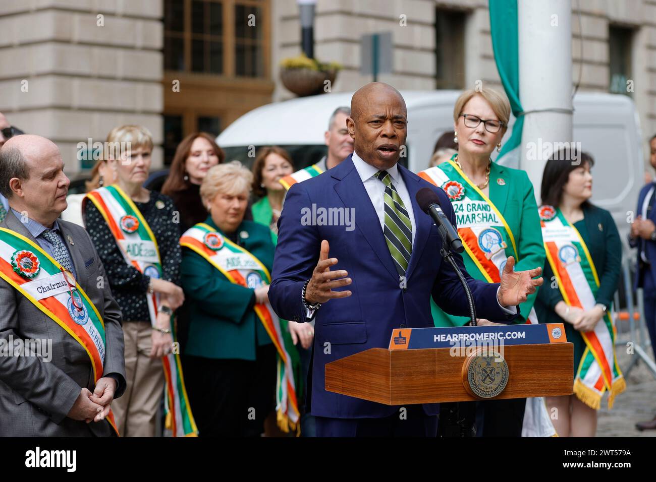 Ny, USA. 14th Mar, 2024. Bowling Green Park, New York, USA, March 15 ...