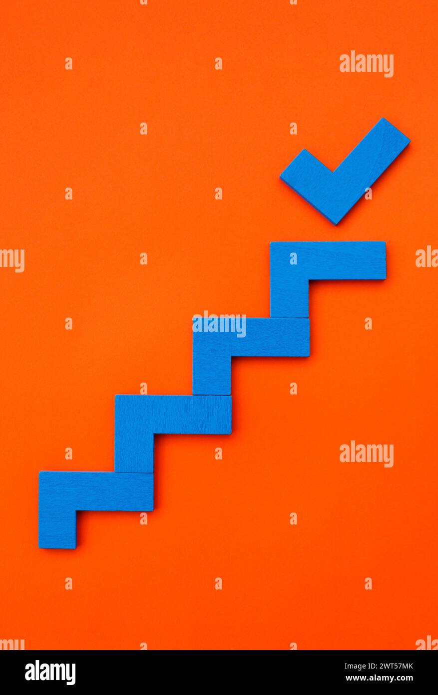 Ladder with a check mark that indicates that they did the different ...