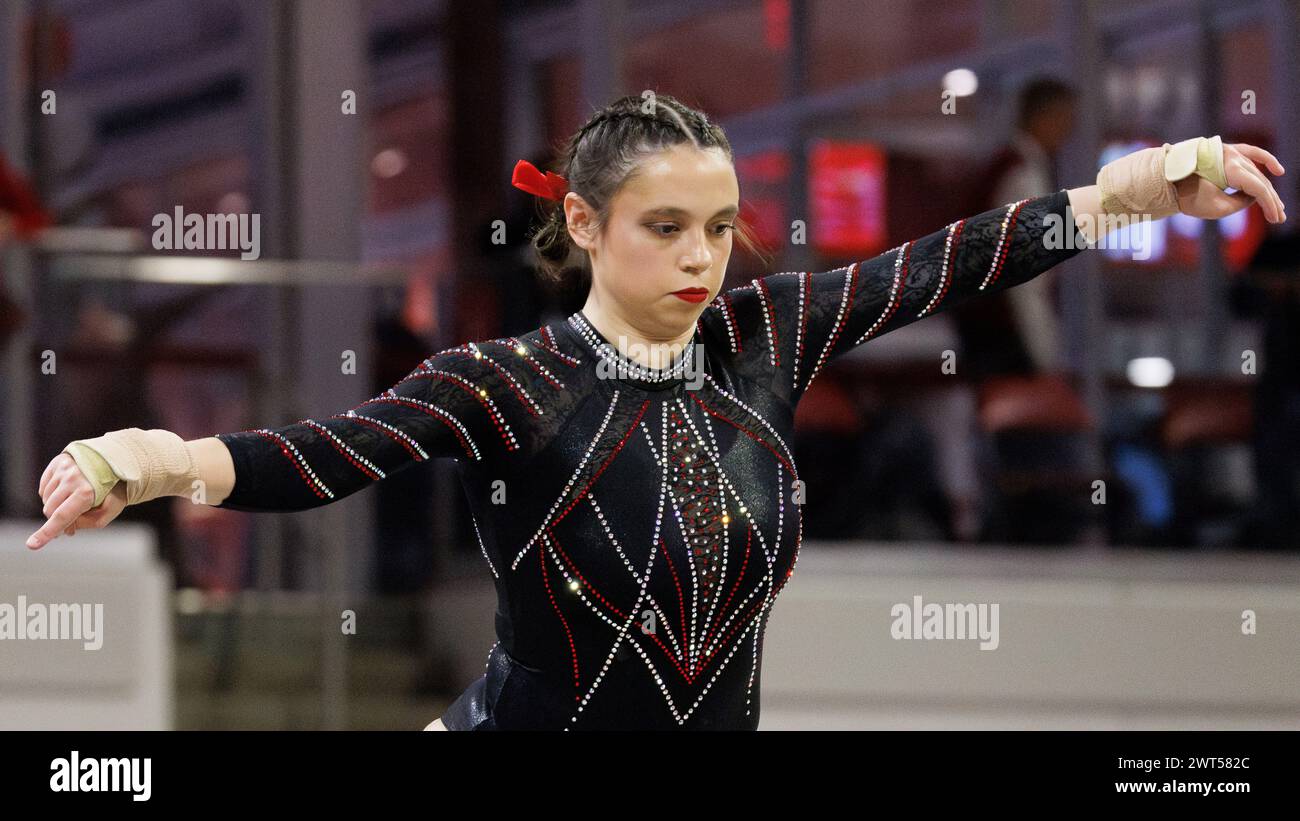 North Carolina State's Chloe Negrete competes at an NCAA gymnastics ...
