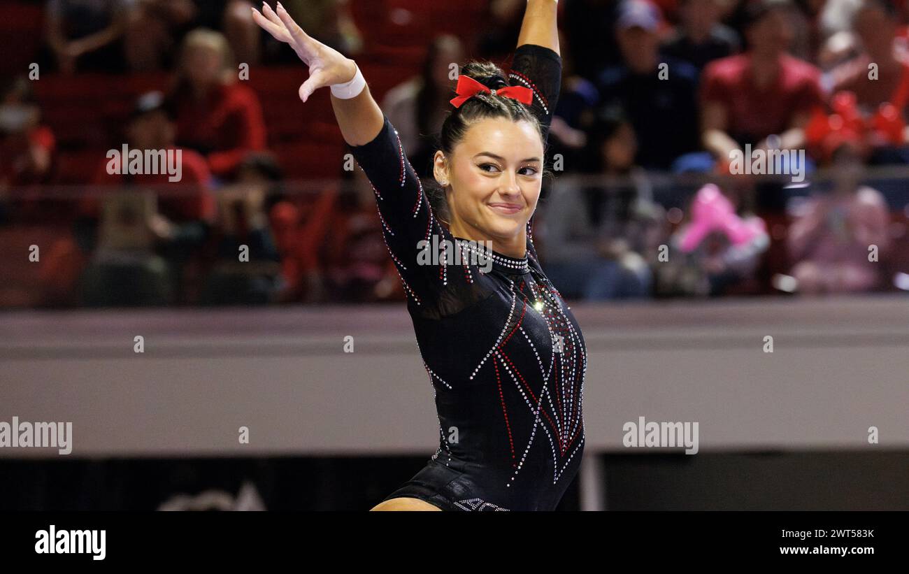 North Carolina State's Emily Shepard competes at an NCAA gymnastics ...
