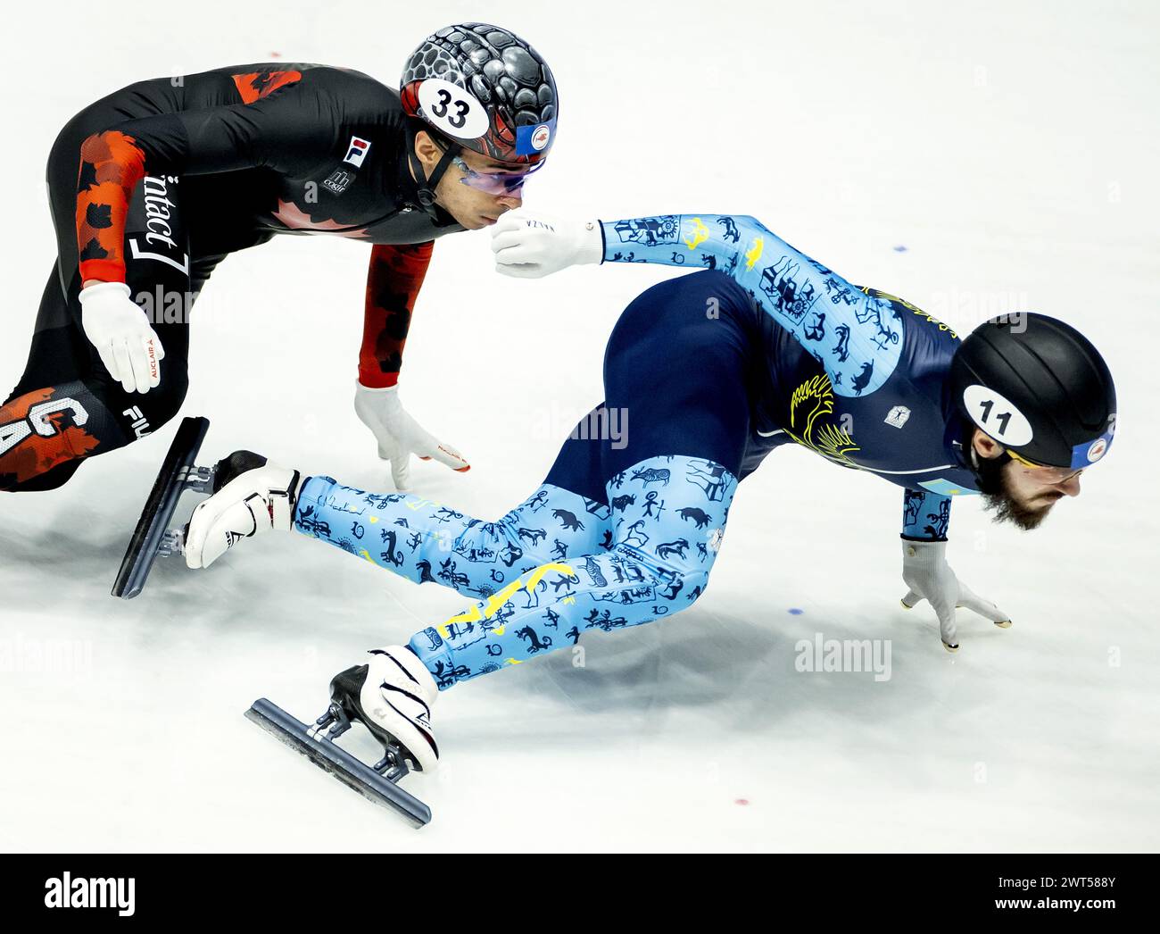 ROTTERDAM - (l-r) William Dandjinou (CAN), Denis Nikisha (KAZ) during ...