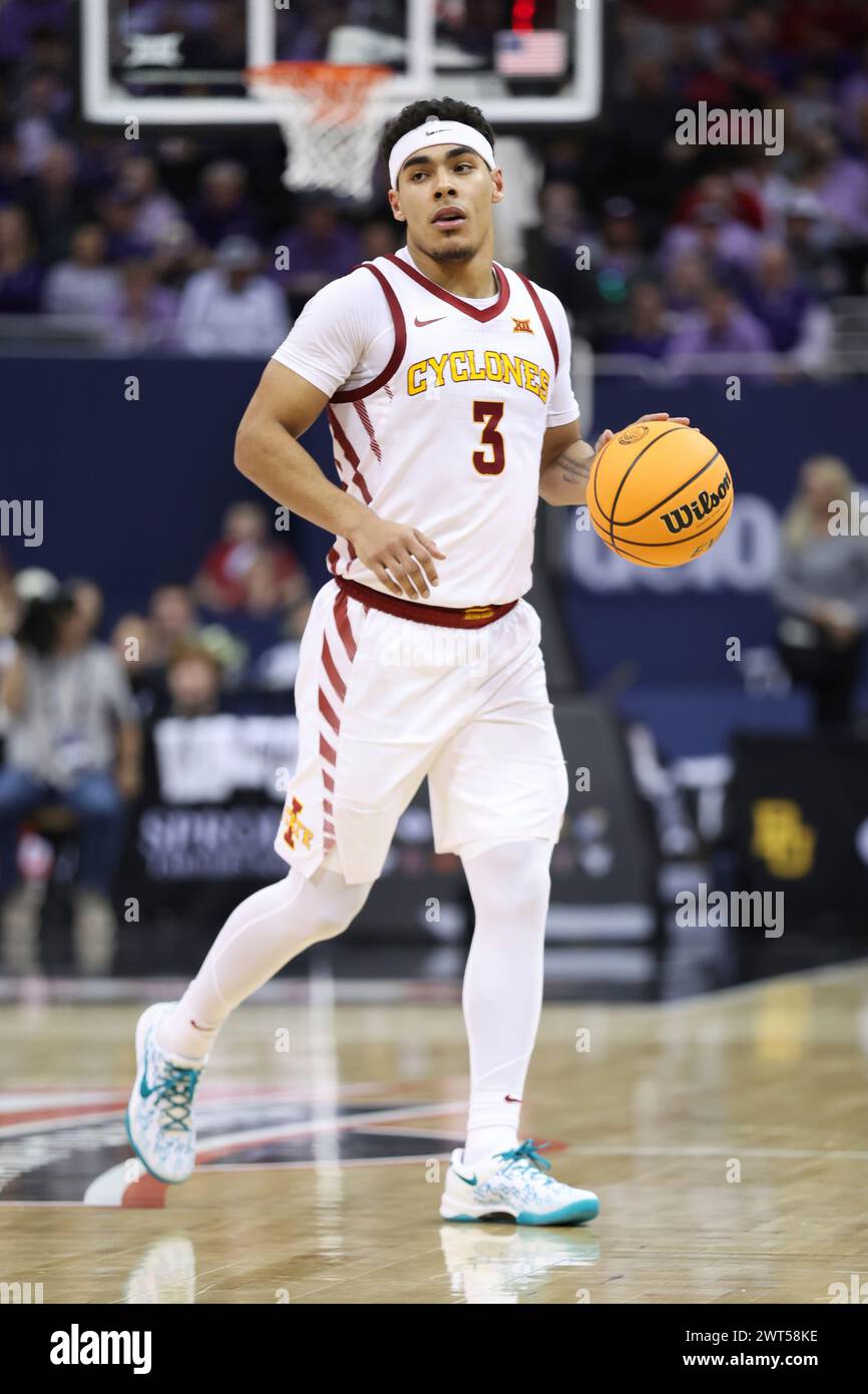 KANSAS CITY, MO - MARCH 14: Iowa State Cyclones guard Tamin Lipsey (3) with the ball in the ...