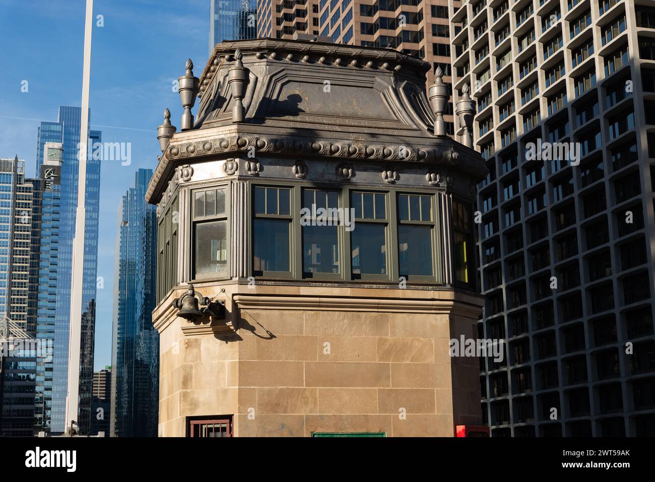 The bridge tender house on the West Adams Street Bridge in downtown ...