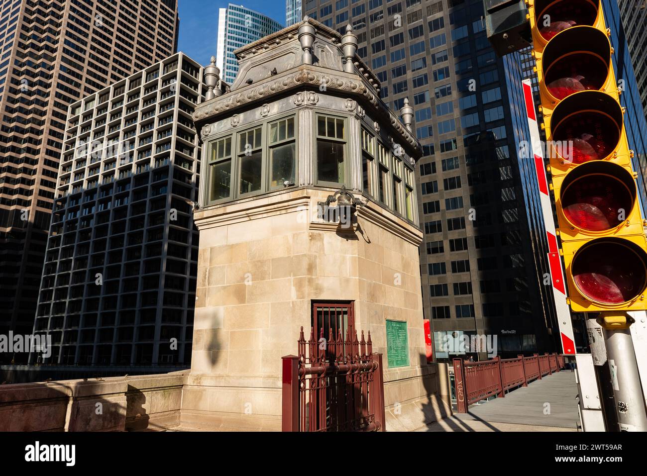 The bridge tender house on the West Adams Street Bridge in downtown ...