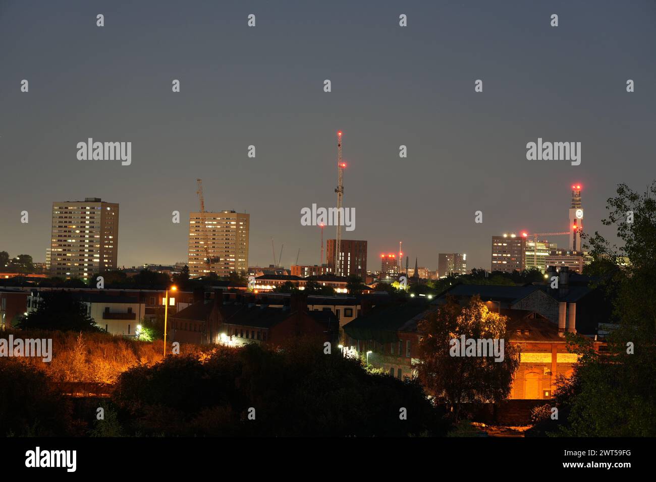 Birmingham City Centre - Nighttime Cityscape Skyline Stock Photo - Alamy