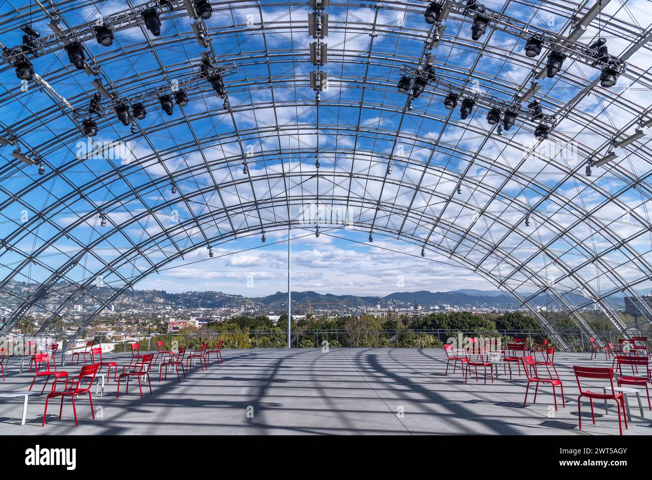 Los Angeles, CA, USA – March 15, 2024: The Dolby Family terrace atop ...