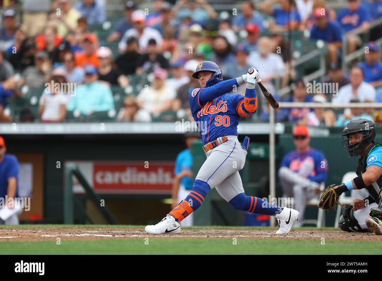 New York Mets Jett Williams #90 bats during the eighth inning of a ...