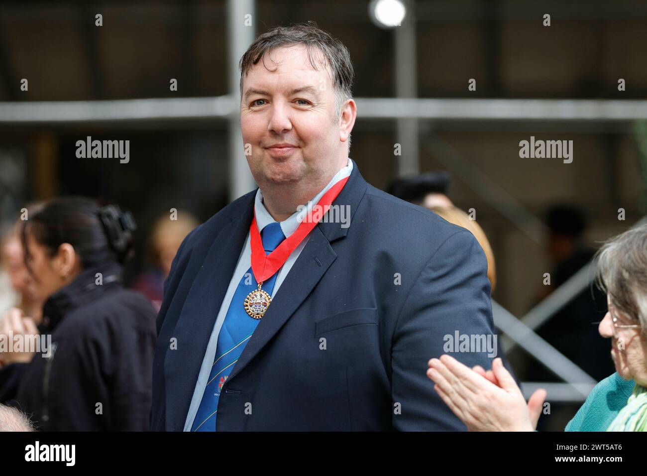 Bowling Green Park, New York, USA, March 15, 2024 - Mayor Eric Adams ...