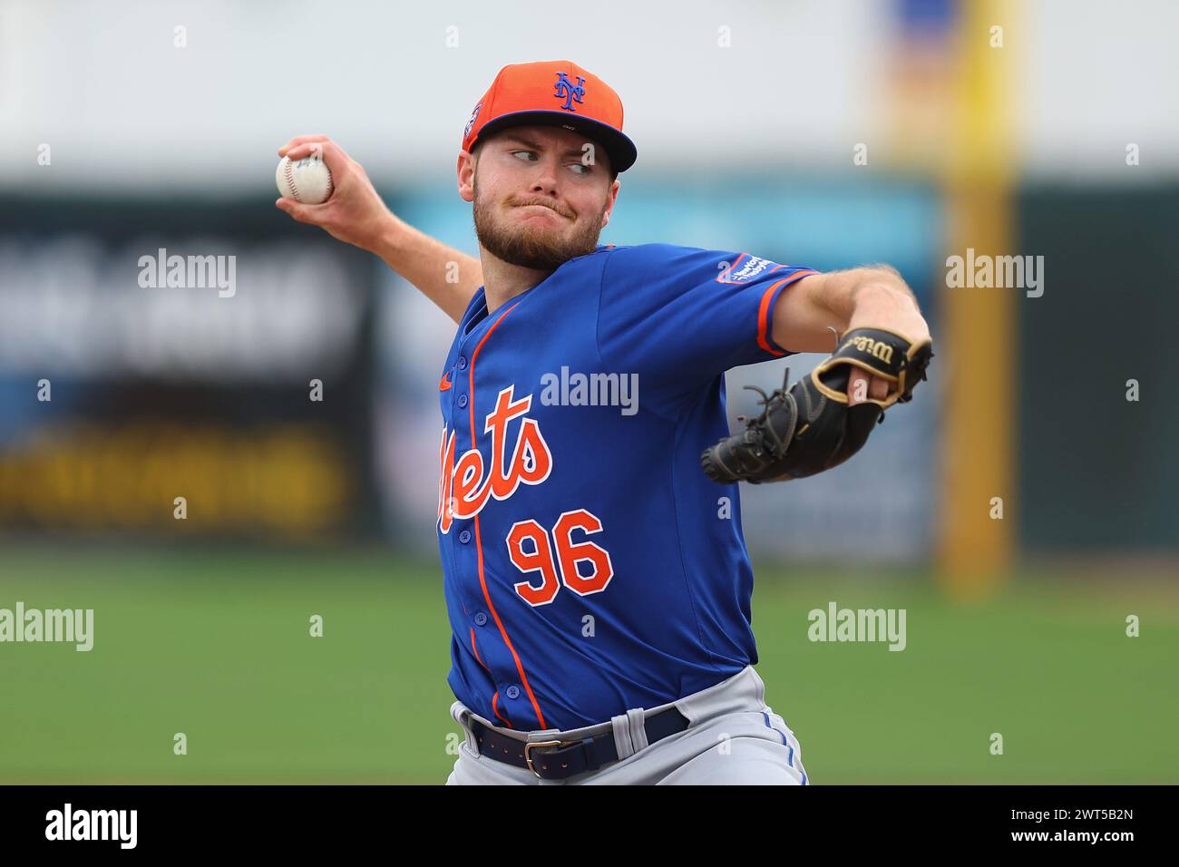 New York Mets relief pitcher Christian Scott #96 throws during the ...