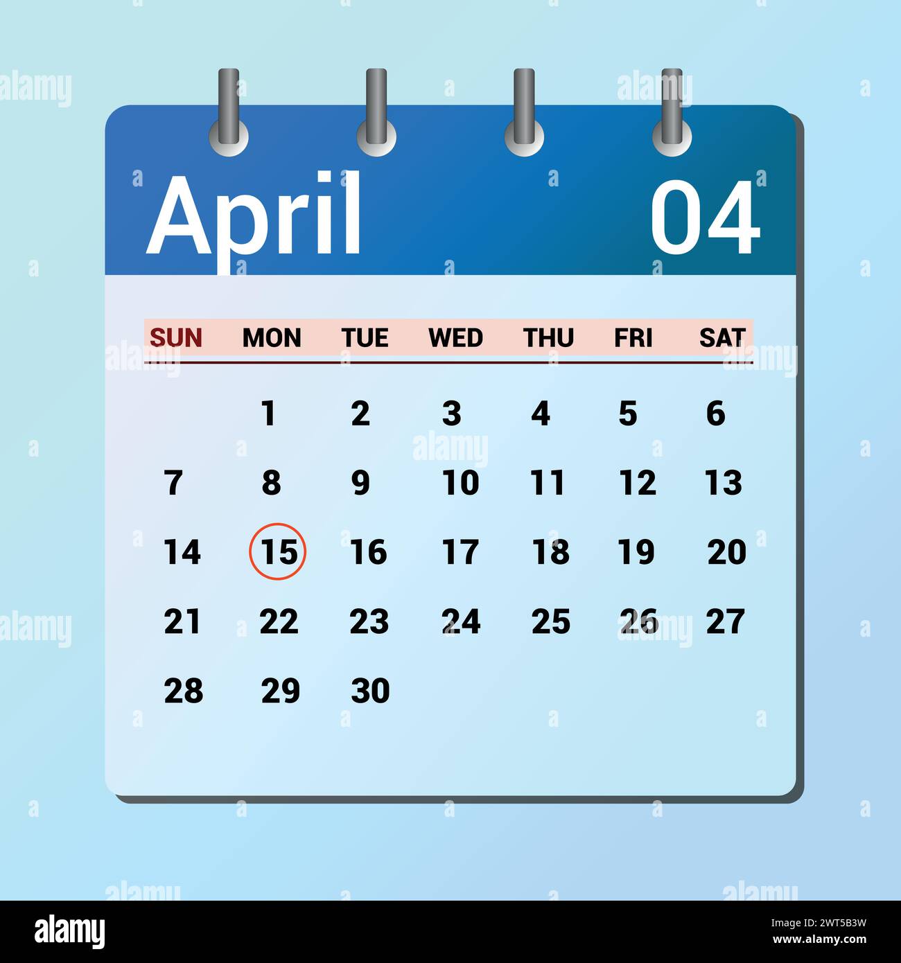 April 15. Flat icon calendar isolated on blue background. Date and ... April 15. Flat icon calendar isolated on blue background. Date and ...
