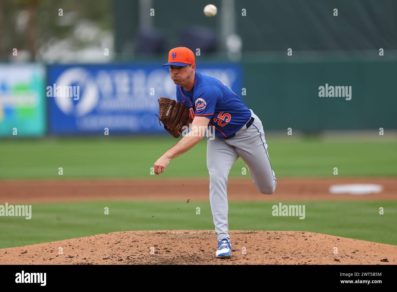 New York Mets relief pitcher Brooks Raley #25 throws during the fourth ...