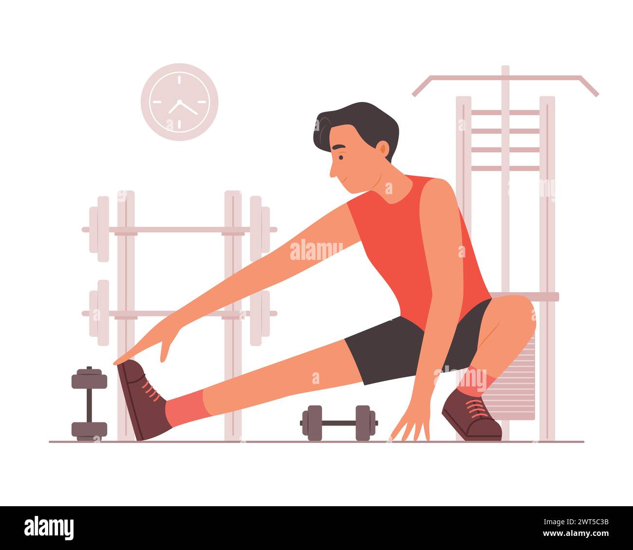Man cartoon stretching design hi-res stock photography and images - Alamy
