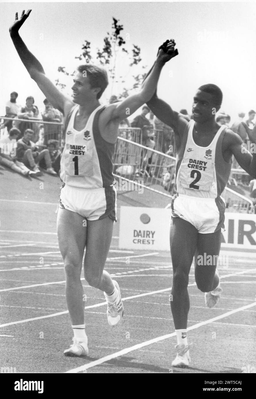 ROGER BLACK AND PHIL REDMOND 400 METRES COMPETING IN THE GUARDIAN ROYAL ...