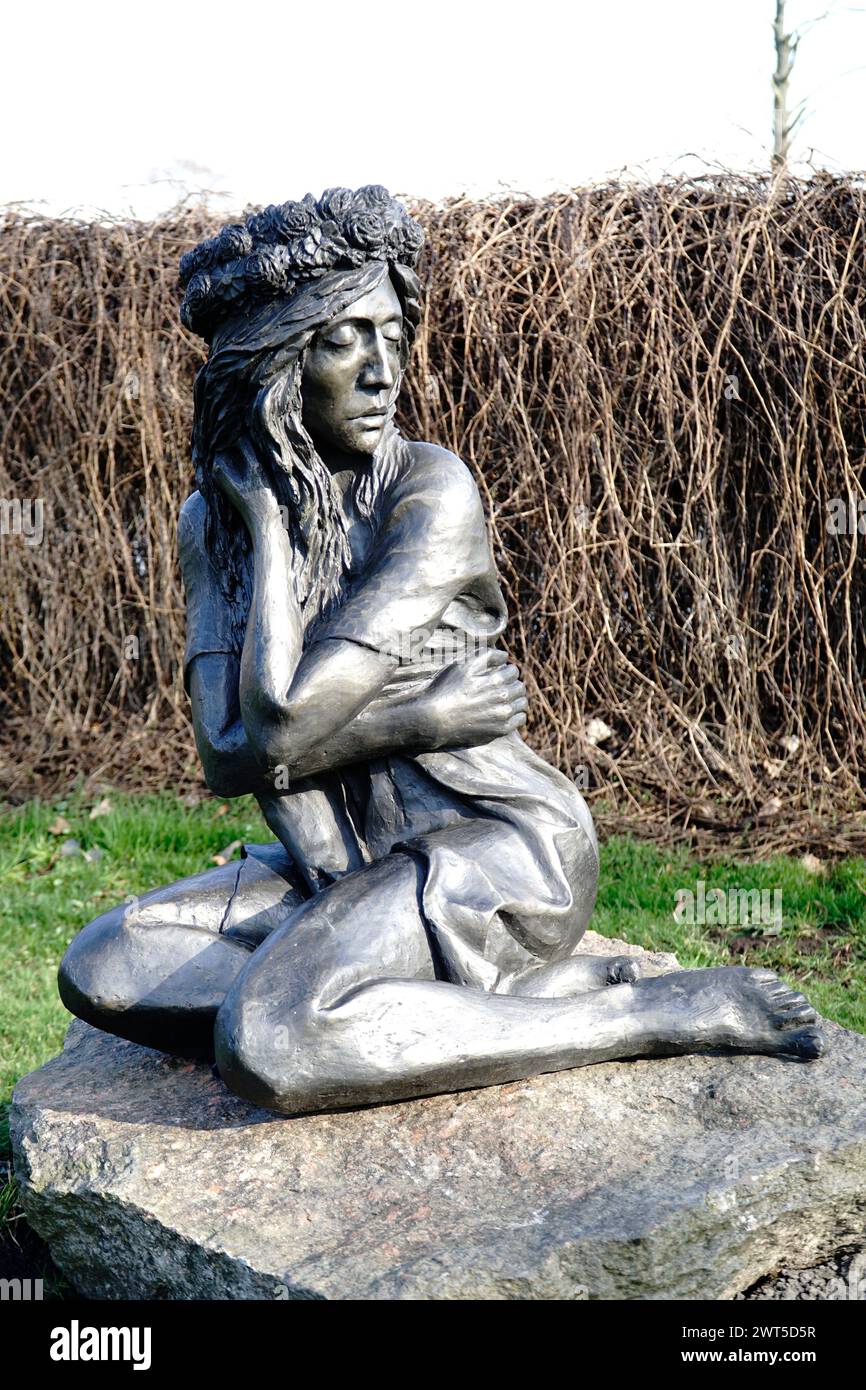 Liw, Poland - March 10th, 2024 - Water nymph sculpture at mediecal ...