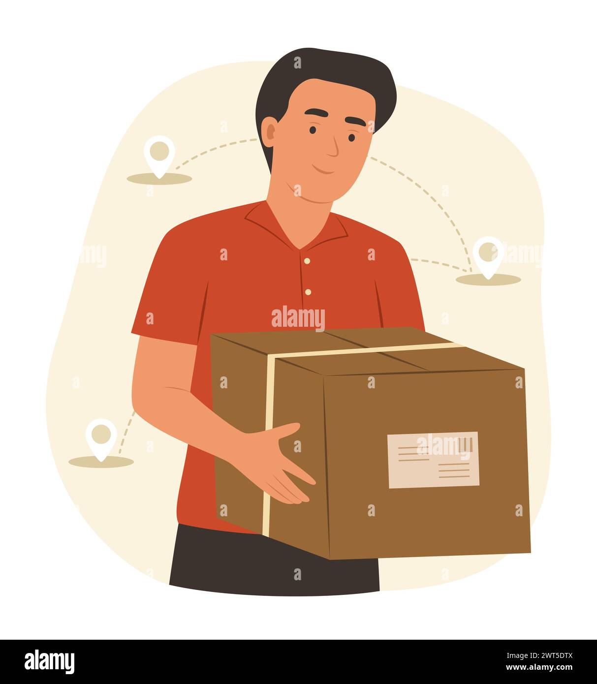 Delivery Man with Parcel Boxes for Shipping and Logistics Service ...