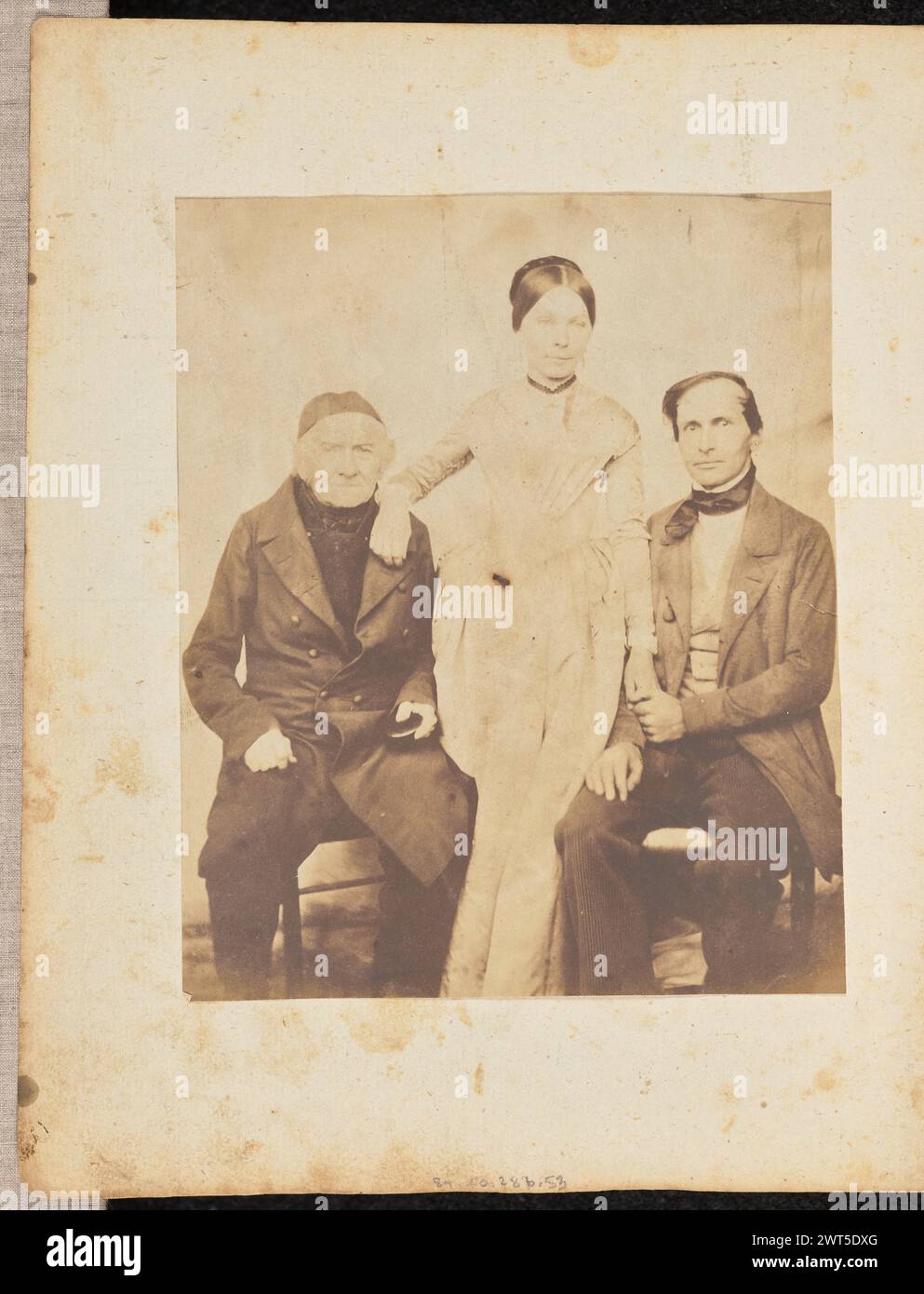 Portrait of a woman and two men. Jakob Höflinger, photographer (Swiss ...