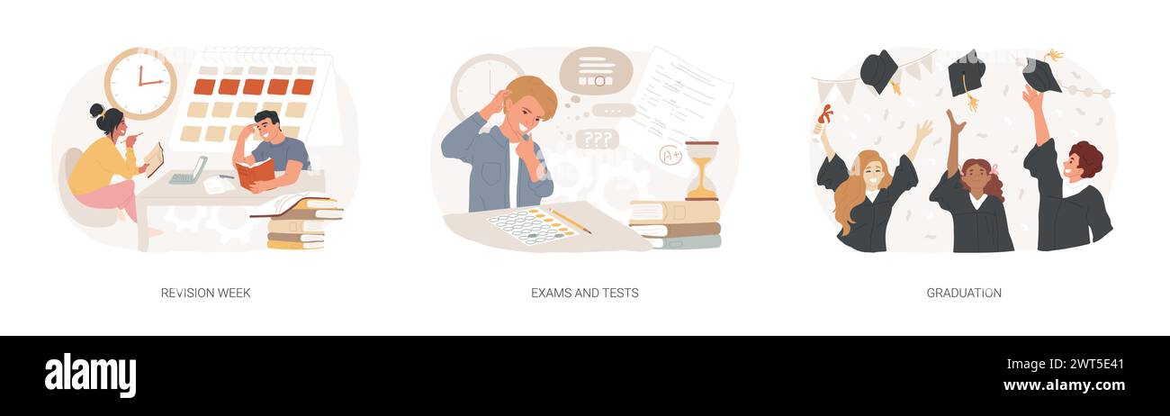 School and college activity isolated concept vector illustration set ...