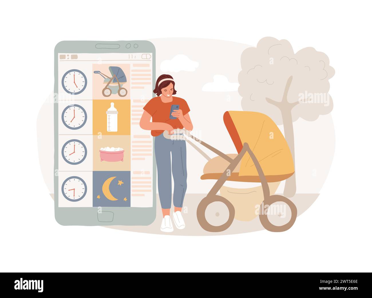 Kids routine app isolated concept vector illustration. Child routine ...