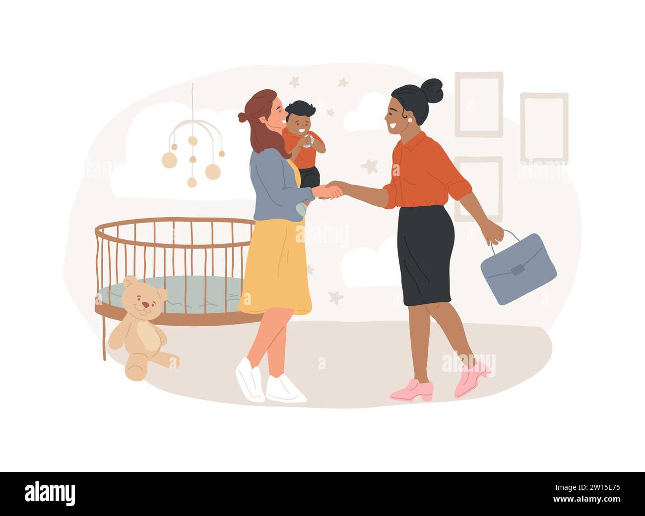 In-home daycare isolated concept vector illustration. In-home caregiver ...