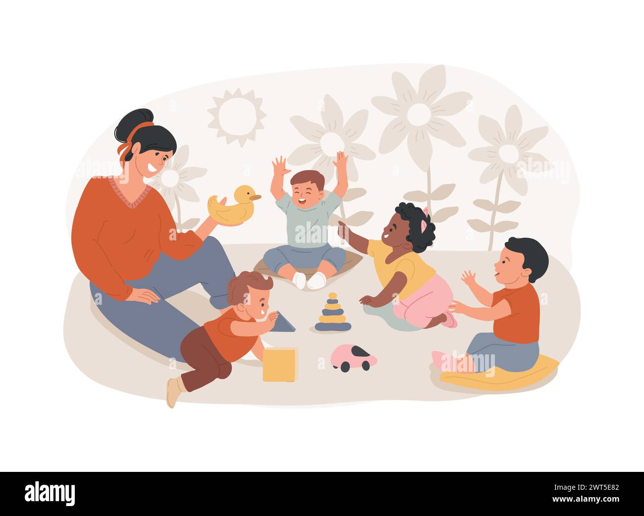 Infant daycare center isolated concept vector illustration. Child care ...