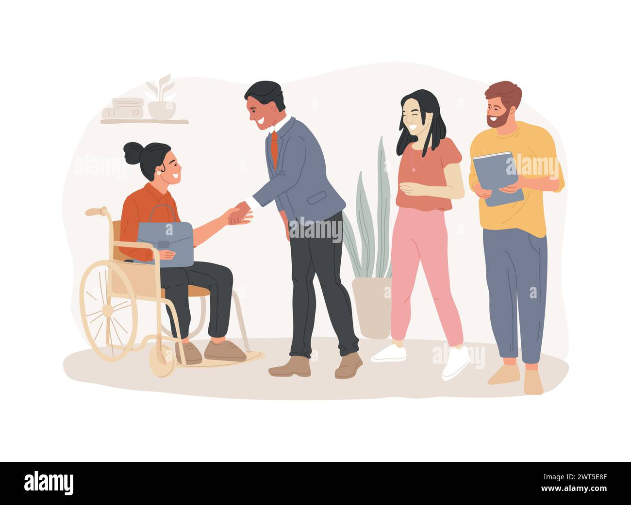 Disabled employment isolated concept vector illustration. Person with ...