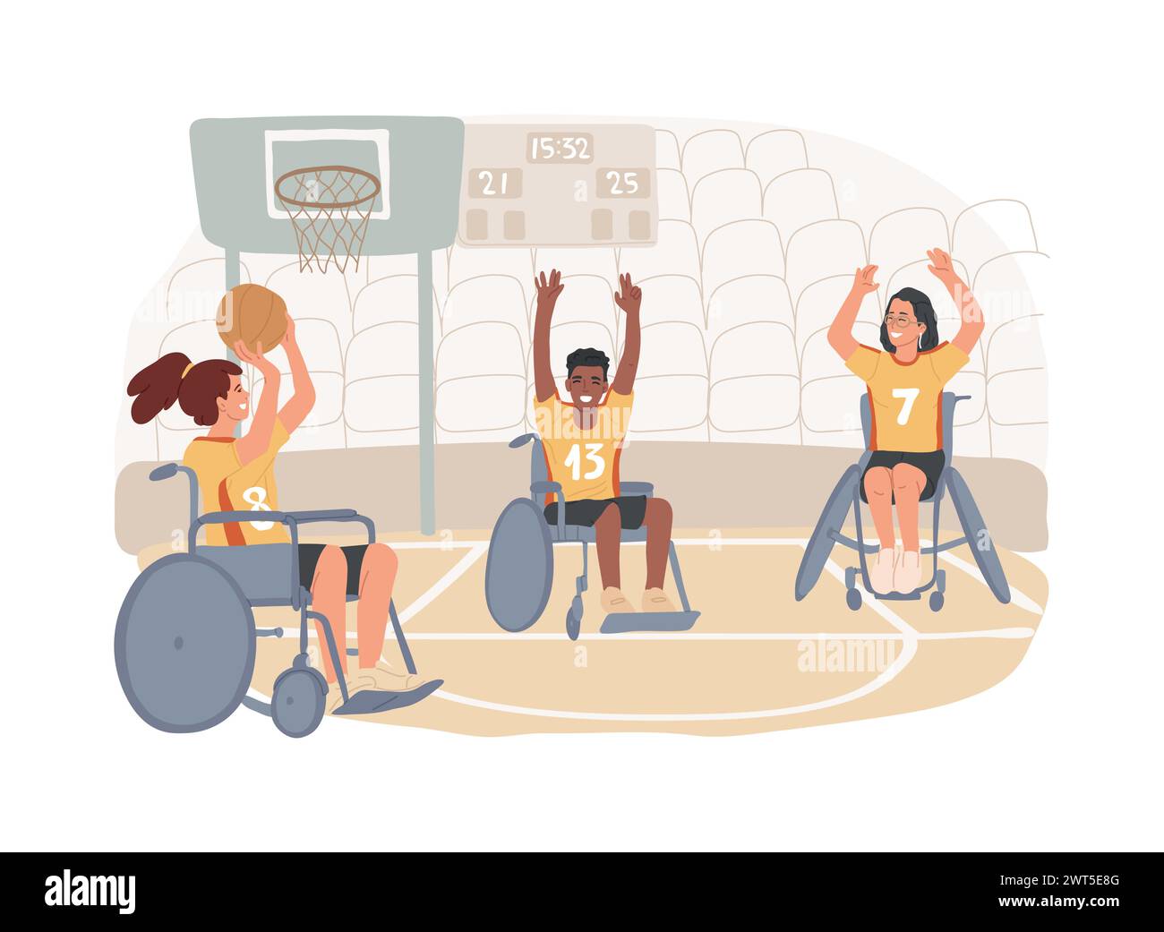 Disabled sports isolated concept vector illustration. Disabled games ...
