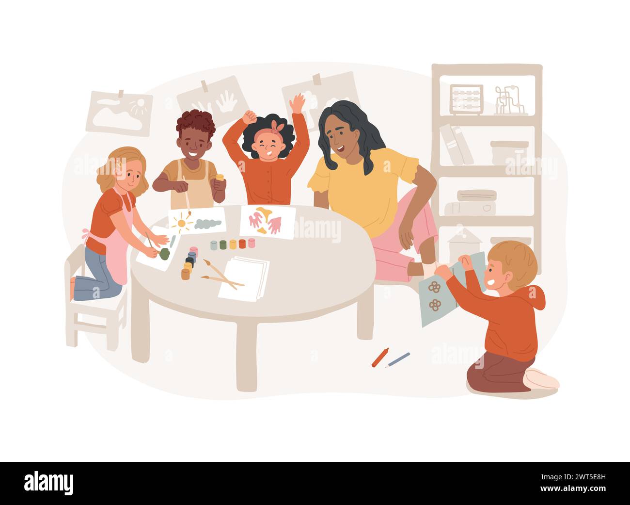 Kindergarten isolated concept vector illustration. Child daycare ...