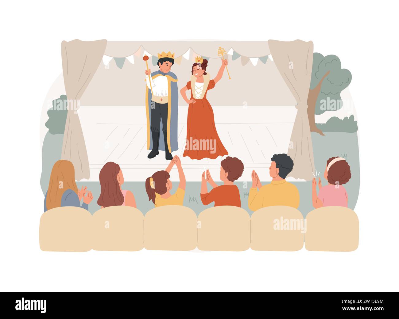 Theatre camp isolated concept vector illustration. Theatre training for ...