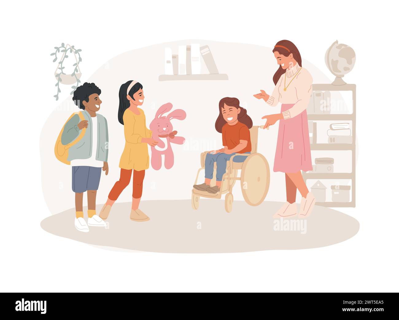 Social adaptation of disabled people isolated concept vector ...