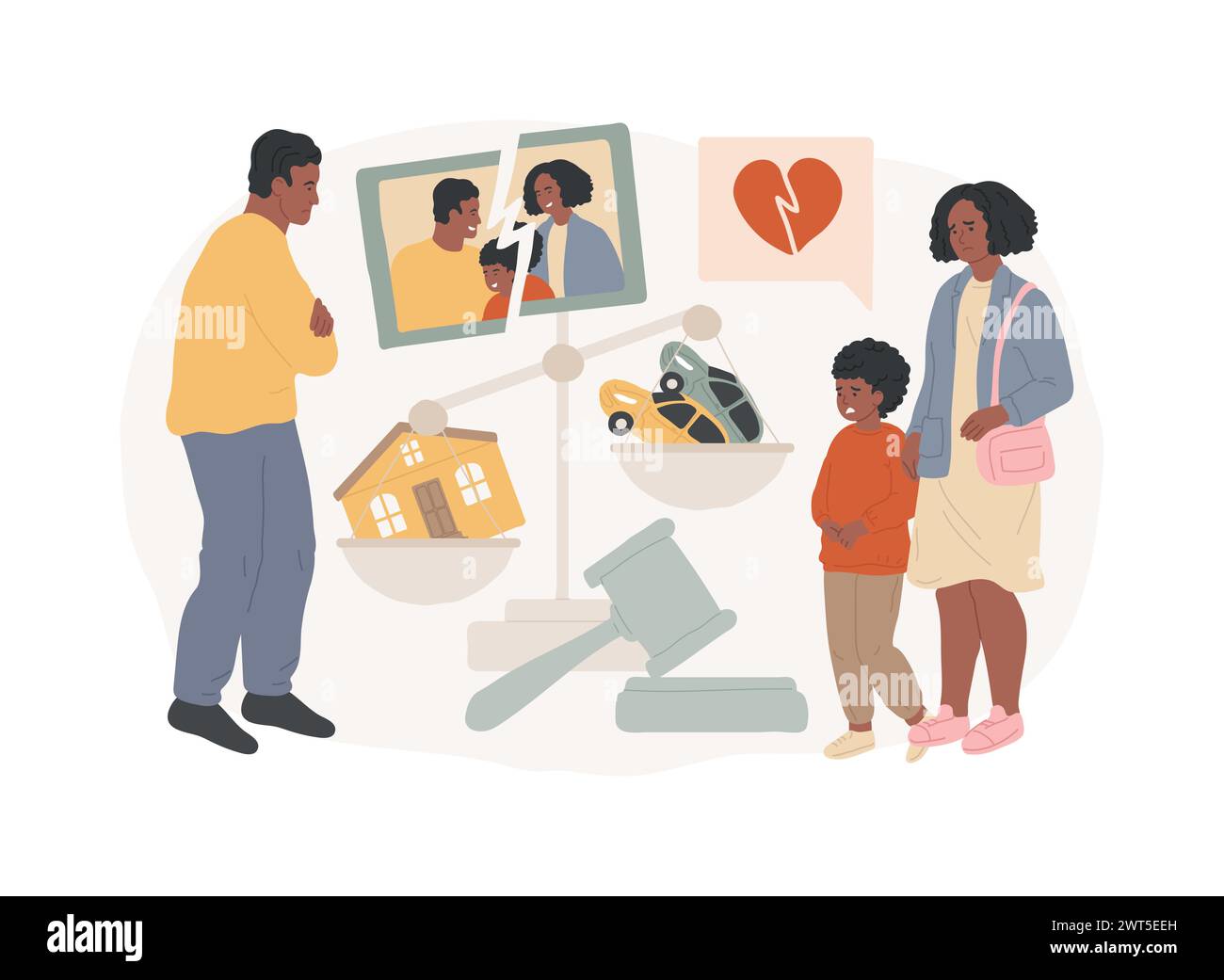 Matrimonial law isolated concept vector illustration. Family law ...