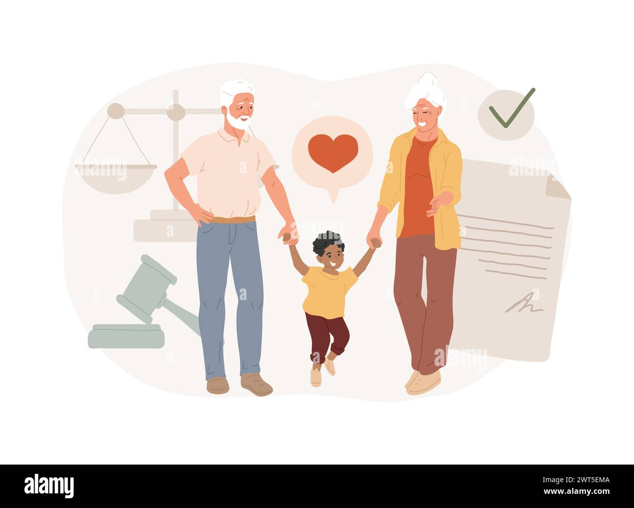 Guardianship isolated concept vector illustration. Child custody, legal ...