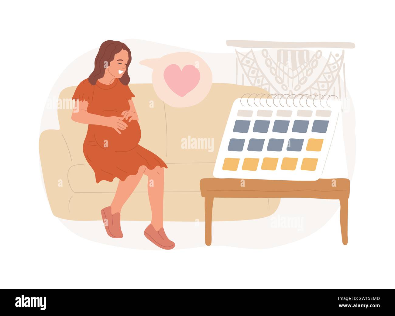 Maternity leave isolated concept vector illustration. Pregnant woman ...
