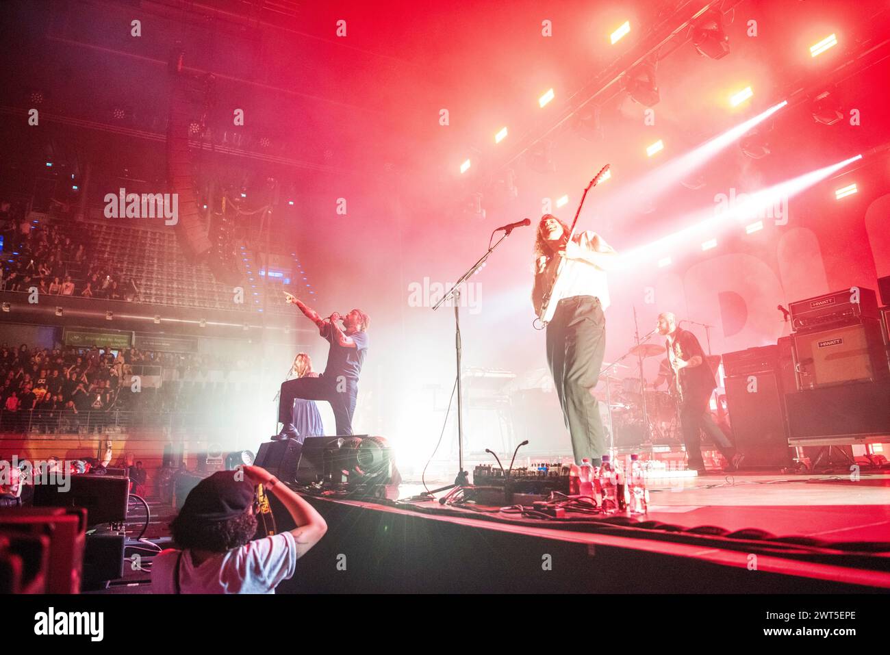 British post-punk band, Idles, performing live at the Max-Schmeling ...