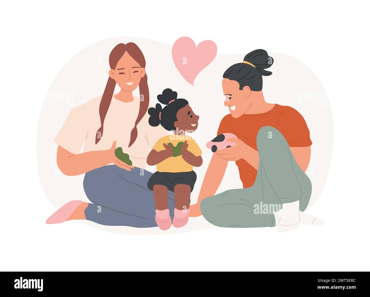 Caring adoptive fathers isolated concept vector illustration. Foster ...