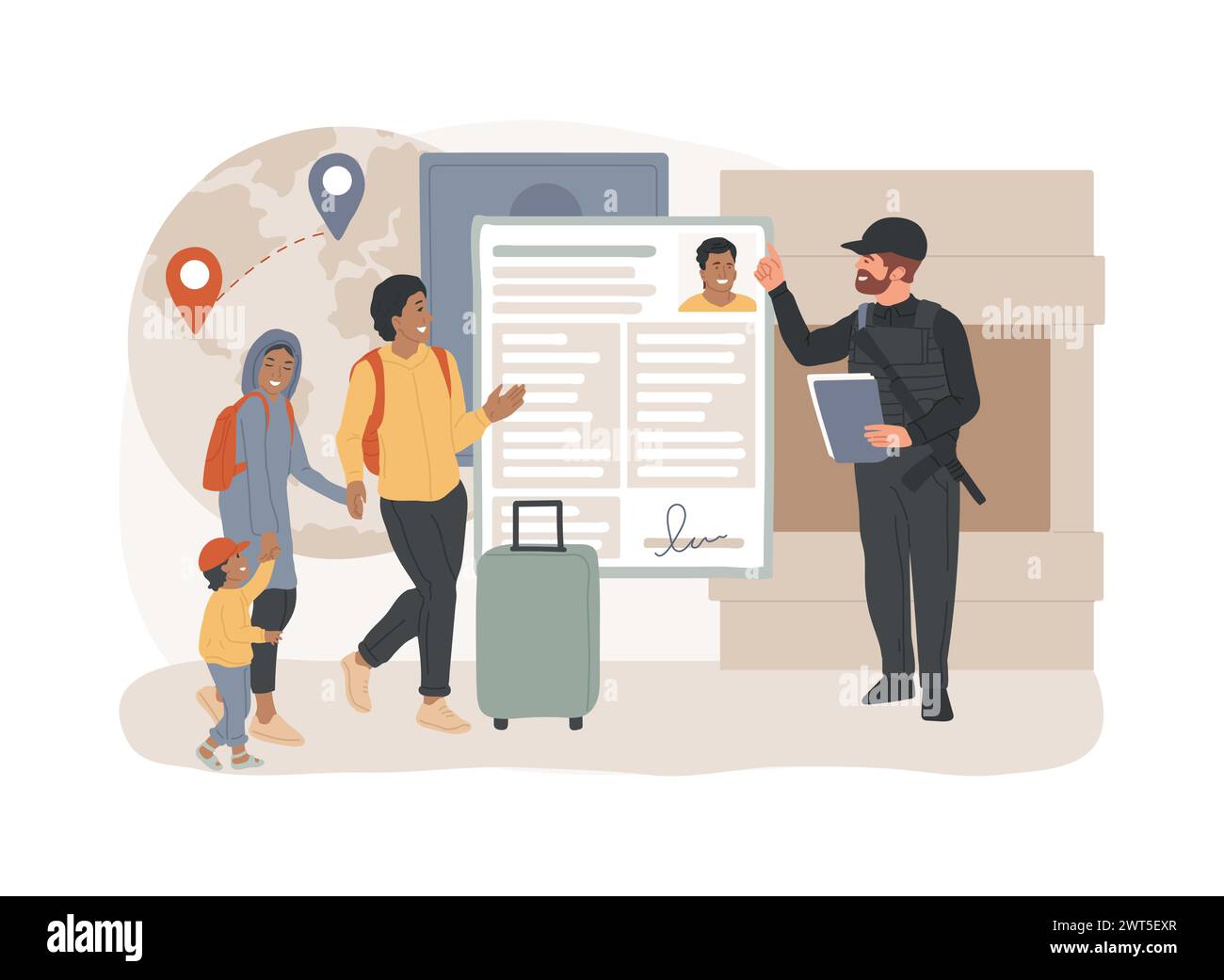 Migration policy isolated concept vector illustration. Migration report ...
