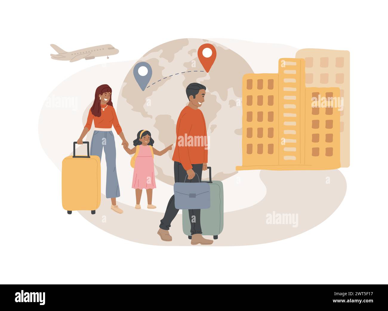 Immigration isolated concept vector illustration. International ...