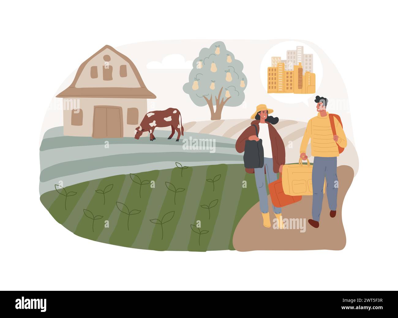Rural migration isolated concept vector illustration. Rural-urban ... Rural migration isolated concept vector illustration. Rural-urban ...