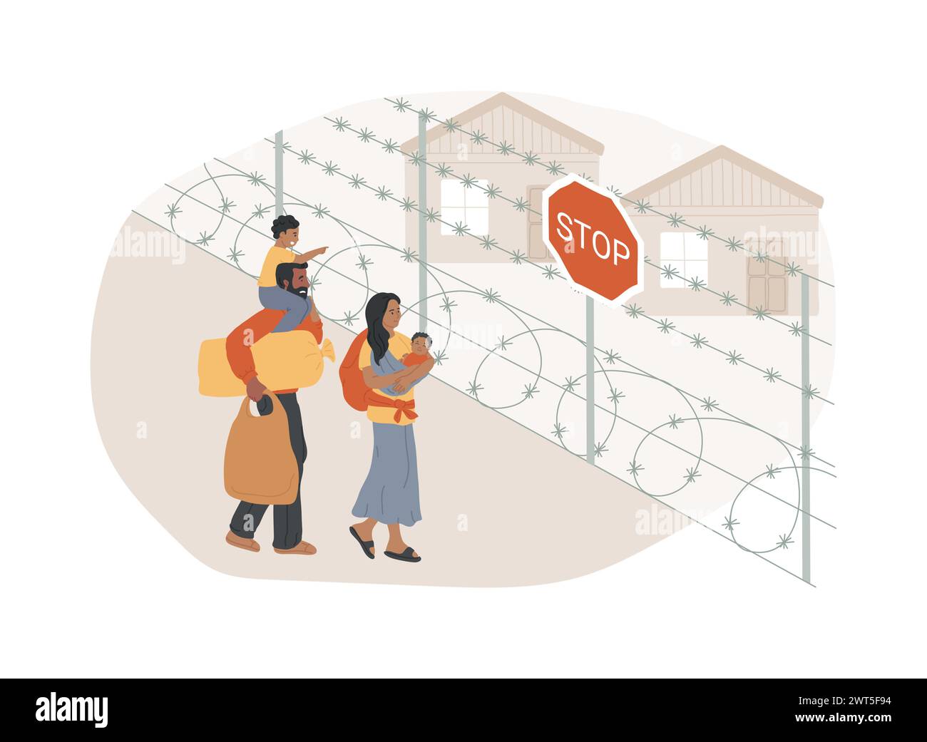 Frontier migration isolated concept vector illustration. Frontier ...