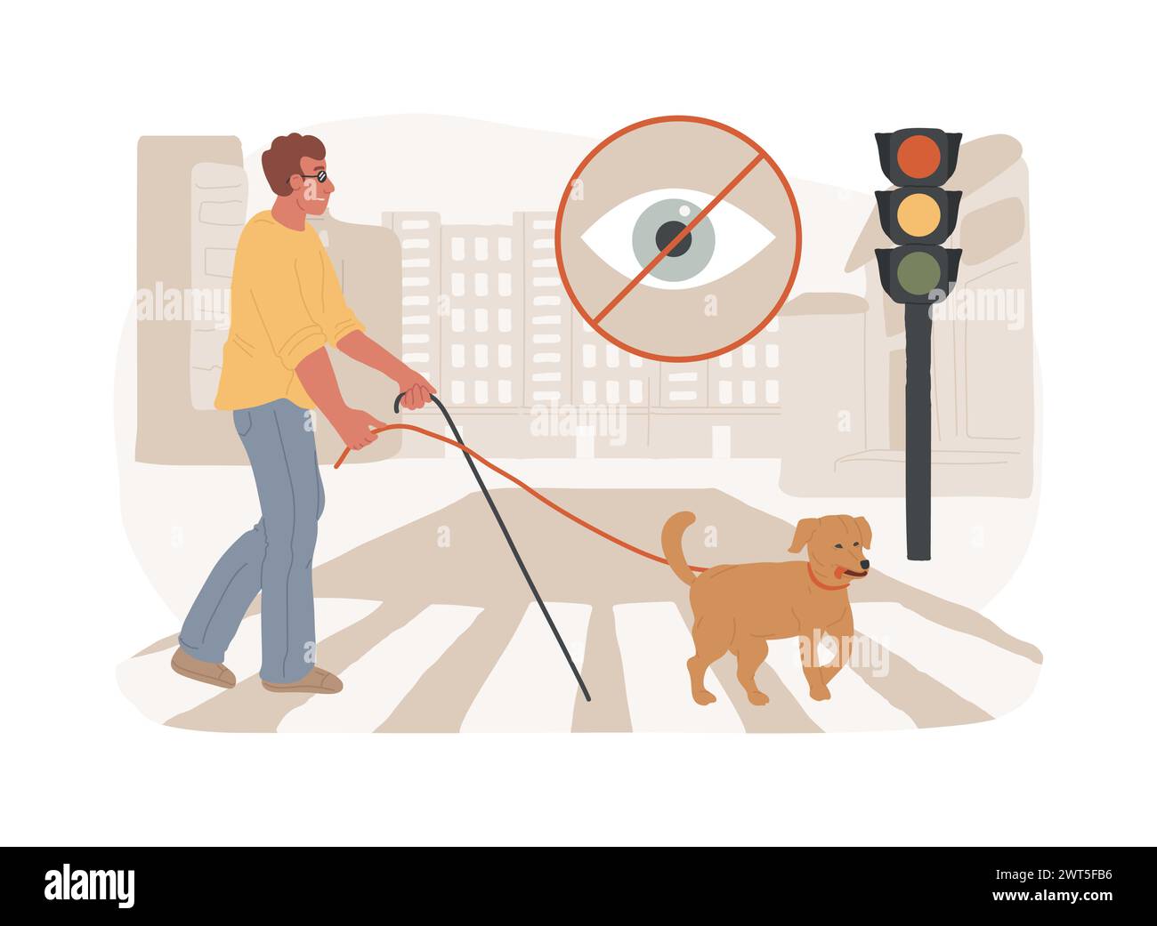 Blindness and vision loss isolated concept vector illustration. Vision ...