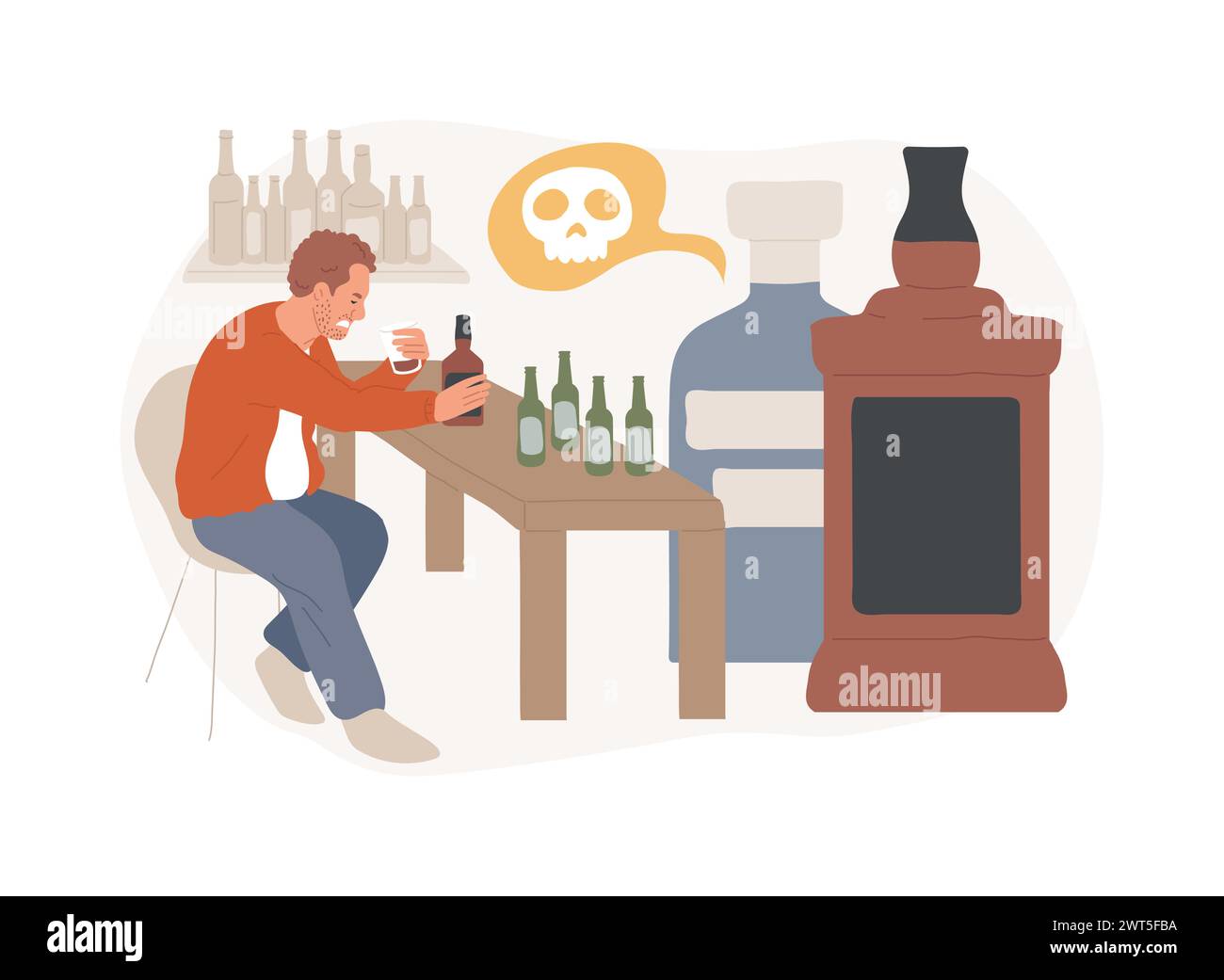 Alcoholism isolated concept vector illustration. Alcohol use disorder ...