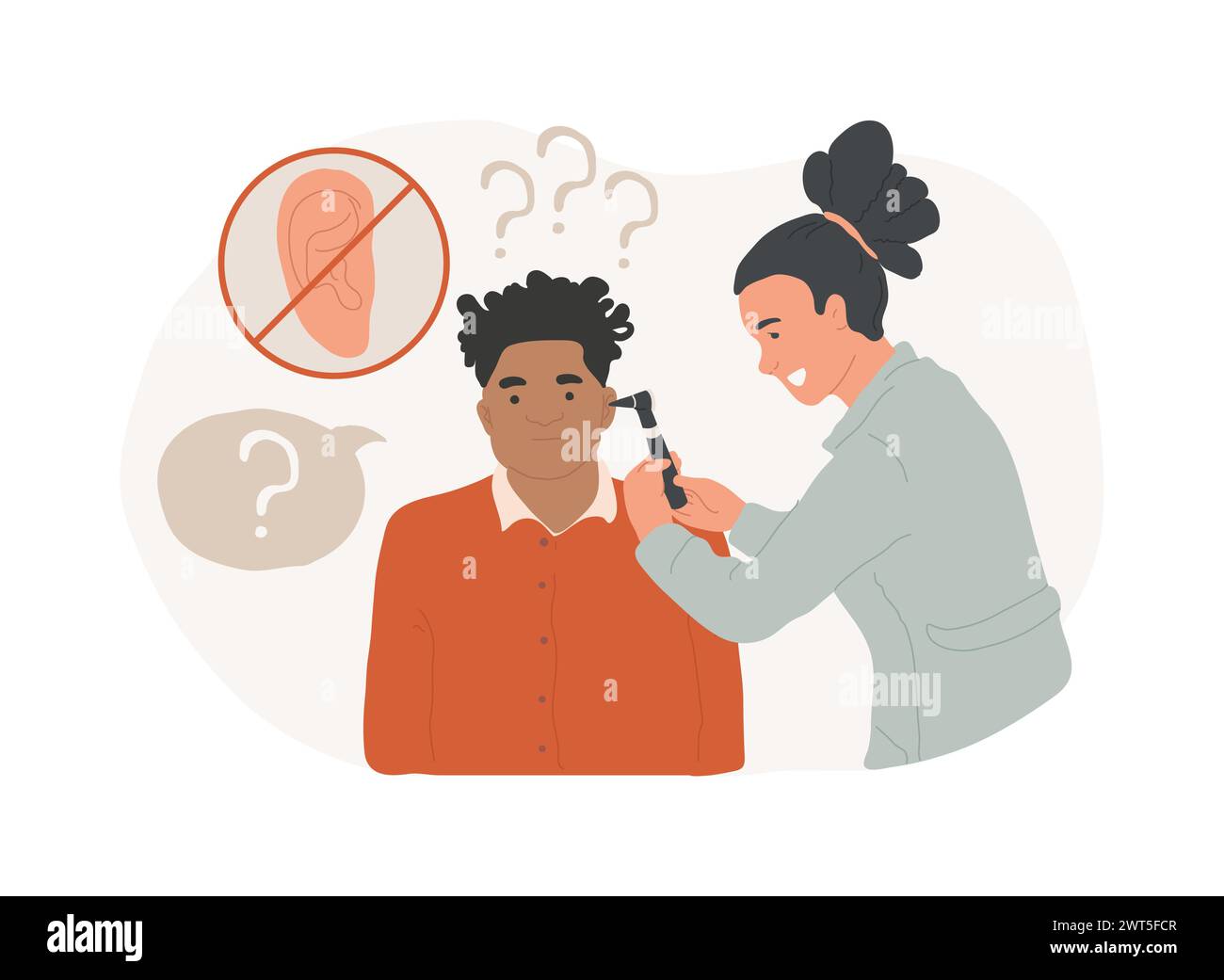 Deafness and hearing loss isolated concept vector illustration ...