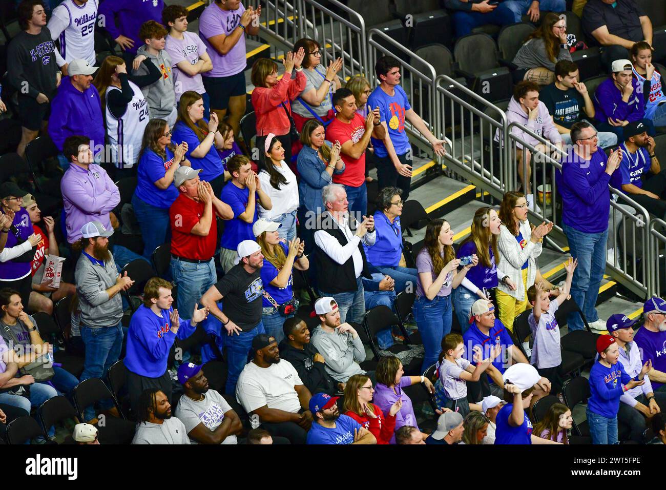 Kansas City, Missouri, USA. 13th Mar, 2024. Kansas Jayhawks fans ...